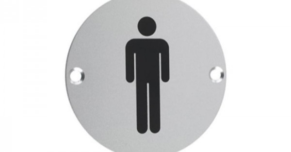 75mm Satin Stainless Steel Male WC Sign