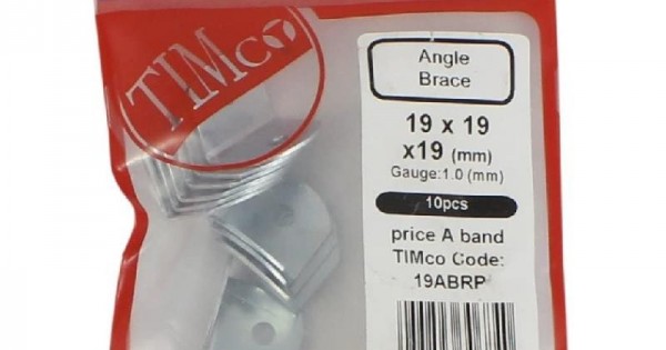 Timco 19mm Angled Brace Pack - 19mm x 19mm x 19mm - Pack of 10